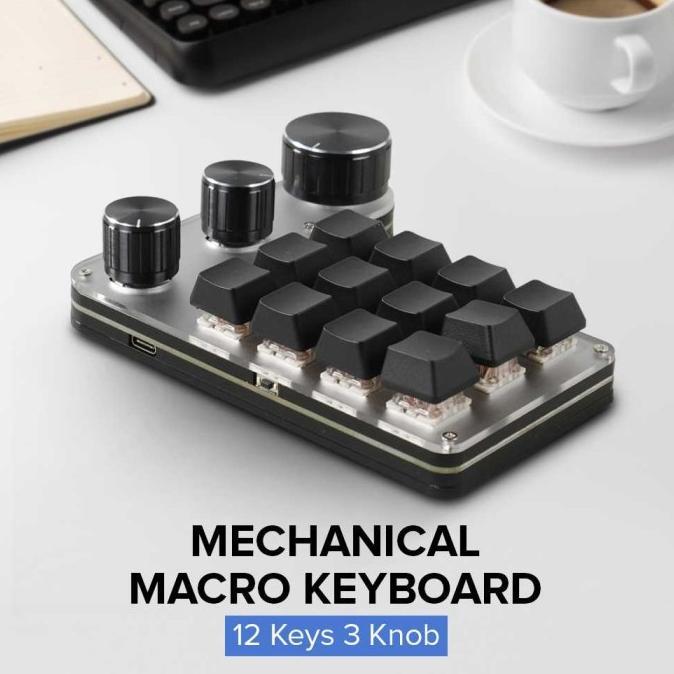 Jual Keyboard Macro 3 Knob Shortcut 12 Key Multimedia Gaming Md12 Murah ...