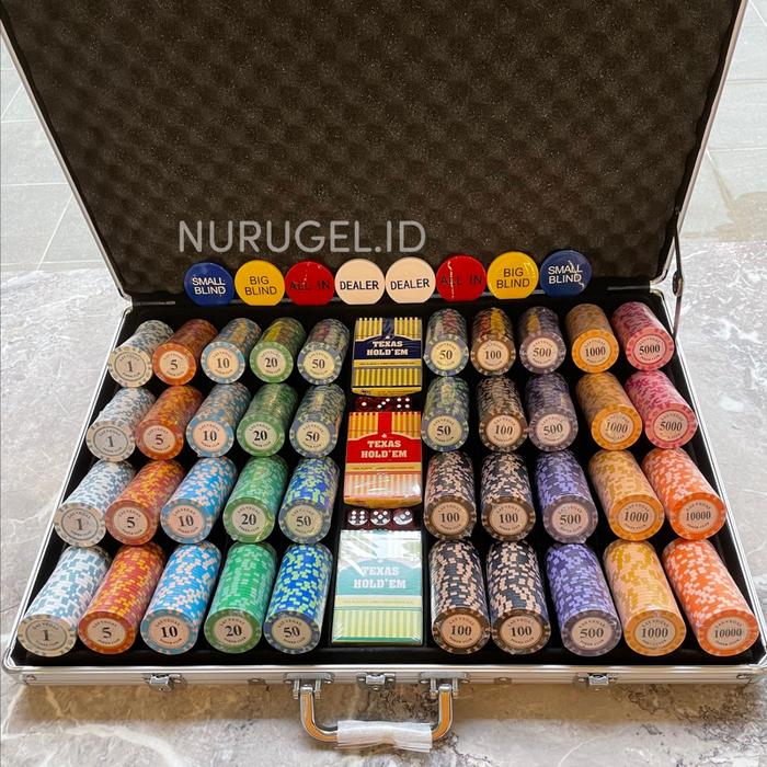 Jual Poker Chip Set 1000 pcs Premium Clay + Suitcase - Suitcase & Cart ...