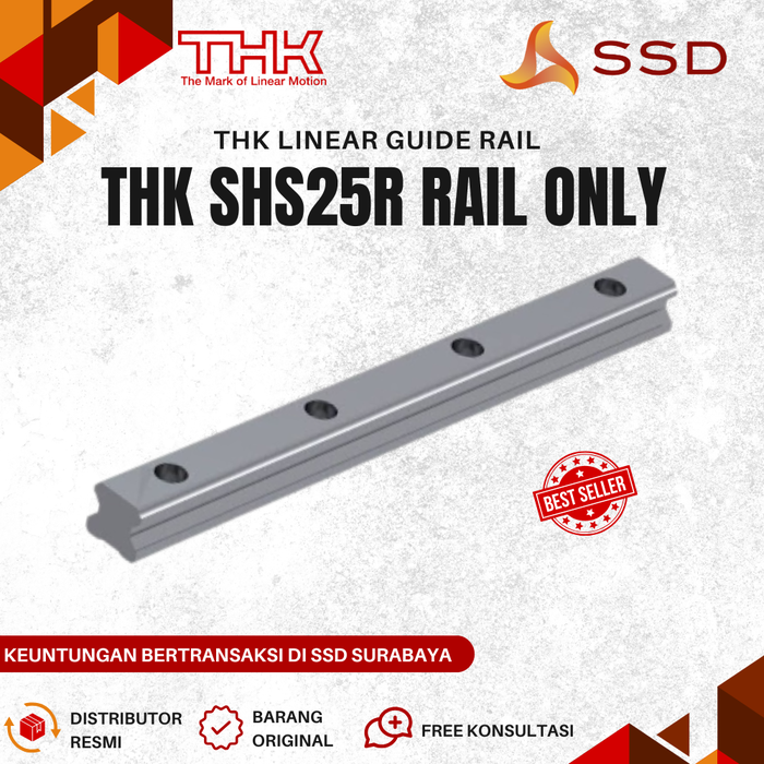 Jual THK SHS25 Linear Guide Rail untuk Block SHS25C, SHS25R, SHS25V ...