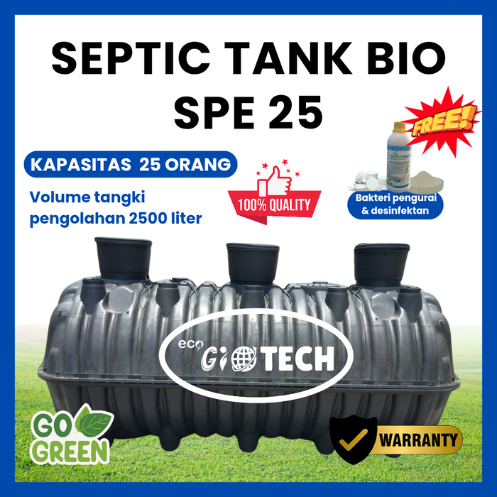 Jual Septic tank plastik SPE 25-Kapasitas 25 Orang, Septic tank HDPE ...