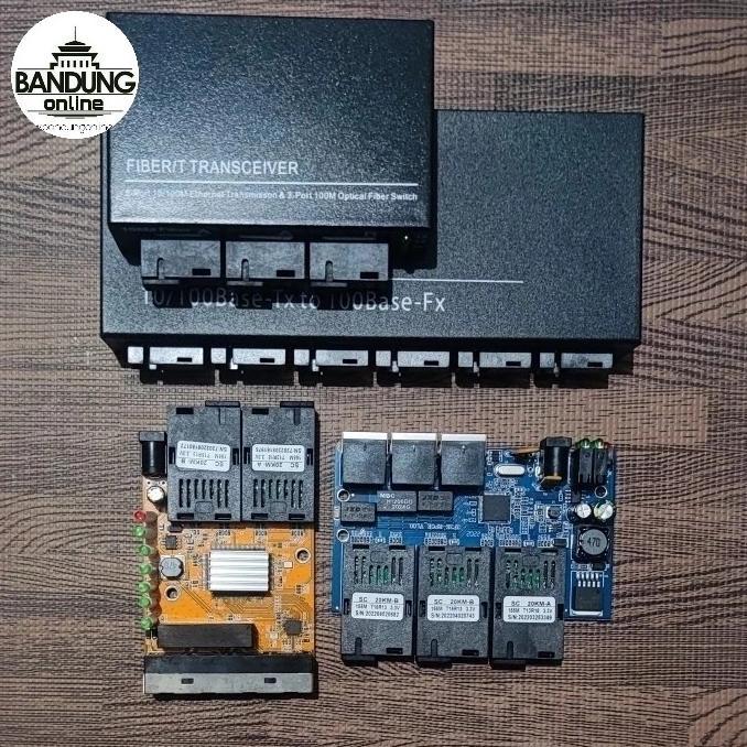 Jual ready stock Fiber Switch Media Converter 2FO 3FO 4FO 6FO RJ45 ...