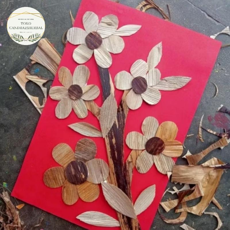 Kerajinan tangan kolase pelepah pisang kering tema bunga sia - Shop ...