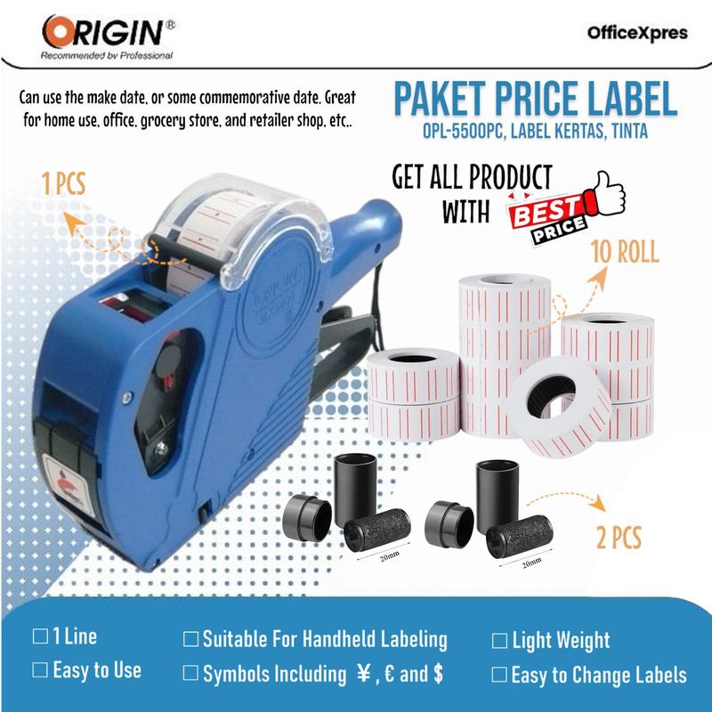 PAKET Price Label (FULL SET) Untuk Bisnis / Alat Cetak Harga + Kertas ...