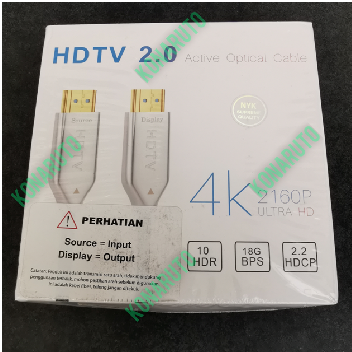 Jual Kabel HDMI 50 meter 4K Fiber Optik Aktif 50m High Quality HDMI 2.0 ...