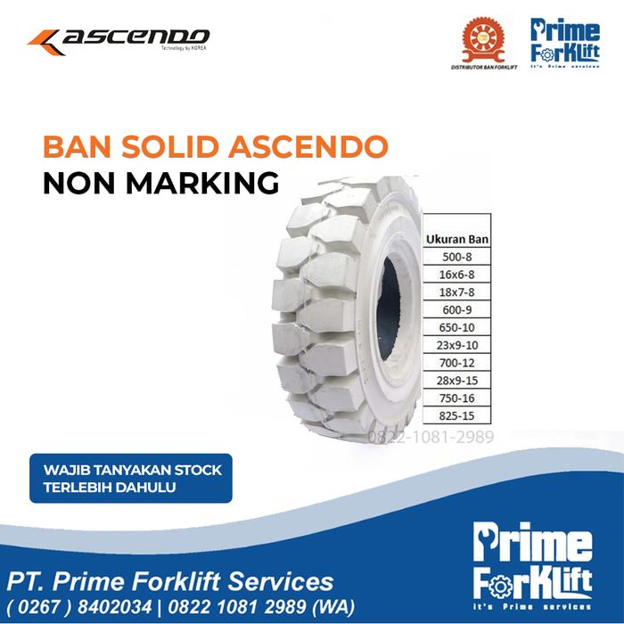 Jual BAN PUTIH SOLID FORKLIFT MURAH ASCENDO BAN NON MARKING - 18x7-8 ...