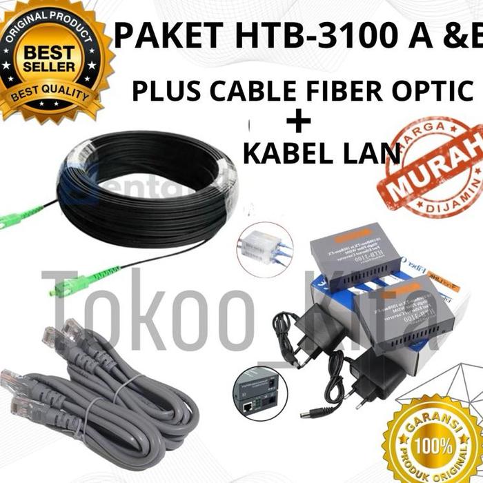 Jual Ready Paket Cable Fiber Optic Apc To Apc + Media Converter Htb ...
