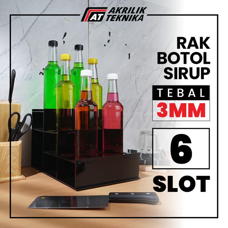 Rak Display Botol Sirup / Organizer Minuman Kafe Kopi 6 Slot - Shop ...