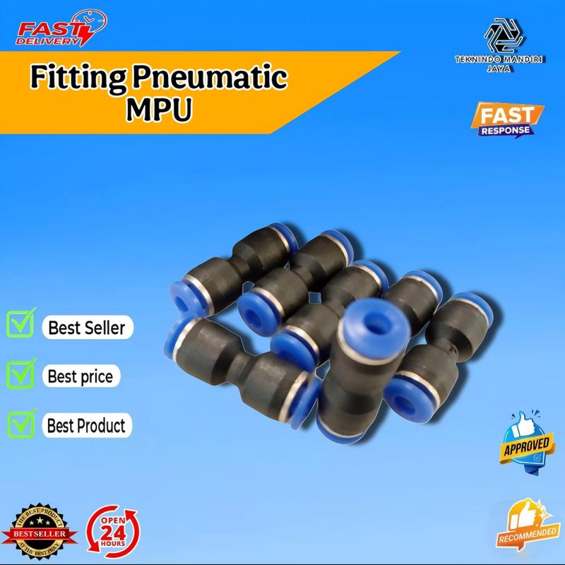 Fitting Pneumatic PU/ Fitting Lurus PU Pneumatic MPU Slip lock Selang ...