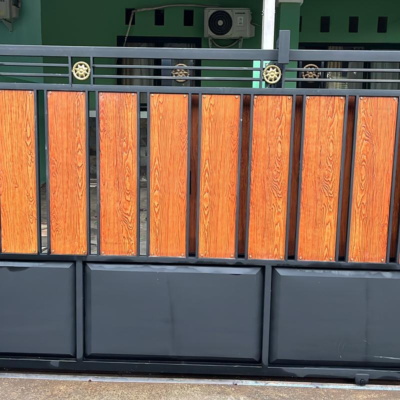 Pagar / Gate Rumah Minimalis Motif GRC Wood Hollo Galvanis - Shop ...