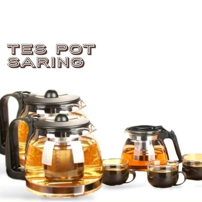 Tea Pot Kaca Plus Saringan Teko Plus 4 Gelas 5in1 Beling Teapot - Shop ...