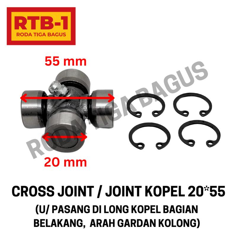 (RTB 1) Cross Joint / Joint Kopel 20x55 - motor roda tiga Viar, Nozomi, Jialing, Dll - Shop ...