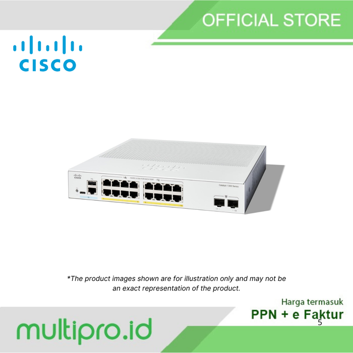 Promo Switch Managed Cisco C1200 16 Port PoE GE 16x1G PoE+ Gigabit ...