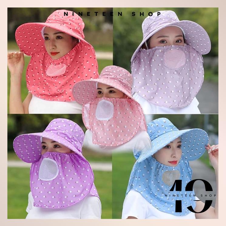 BISA COD T6583 Topi Visor Cadar Penutup Wajah Topi Pantai Lebar Anti UV ...