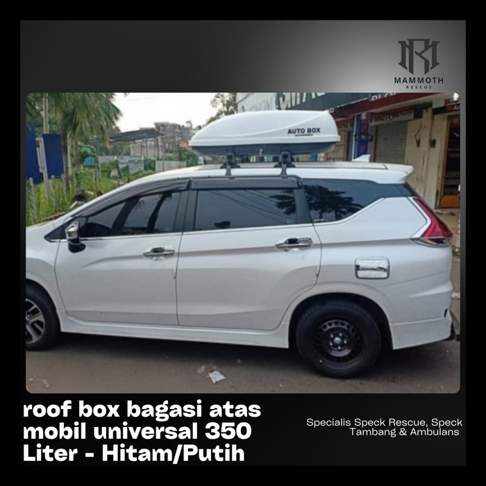 Jual roof box bagasi atas mobil universal 350 Liter - Hitam/Putih ...
