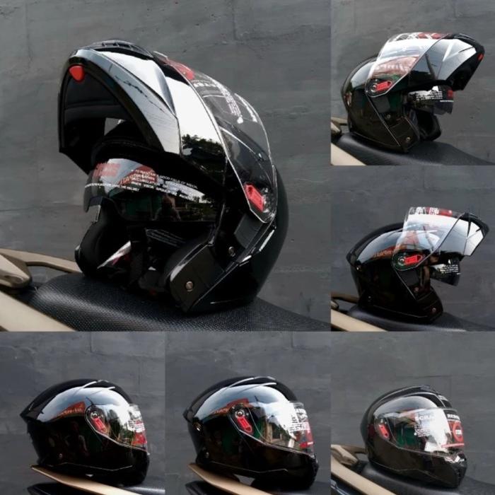 Jual HELM STUDDS TROOPER D1 BLACK GLOSSY MODULAR FLIPUP GRAND TOURING ...