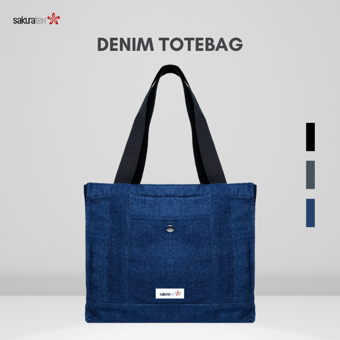 Jual SAKURATEX | Tote Bag Denim Premium Tas Jeans Tote Bag Wanita Tote ...
