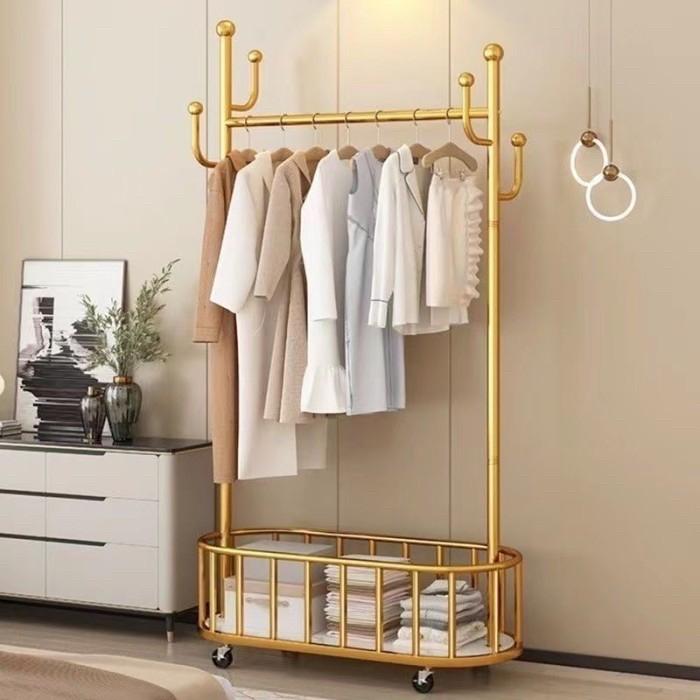 Hanger Coat Rack Gold Stand Besi Logam Nordic Hanger Coat Gold - Shop ...