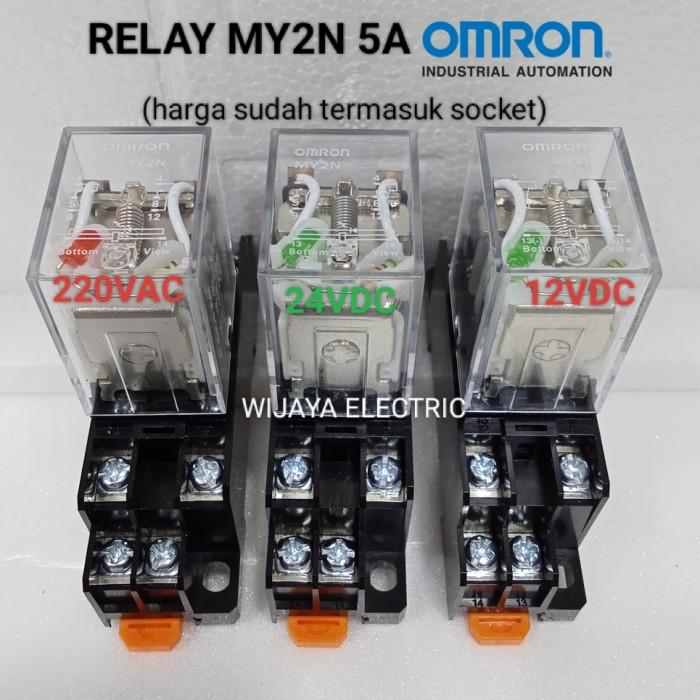 relay Omron my2/my2n 24vdc 5a 8pin+socket - Shop | Tokopedia