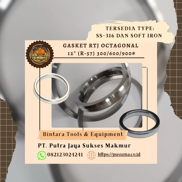 Jual Gasket RTJ Octagonal Size: 12" (R-57) 300/600/900# KLINGER - SS ...