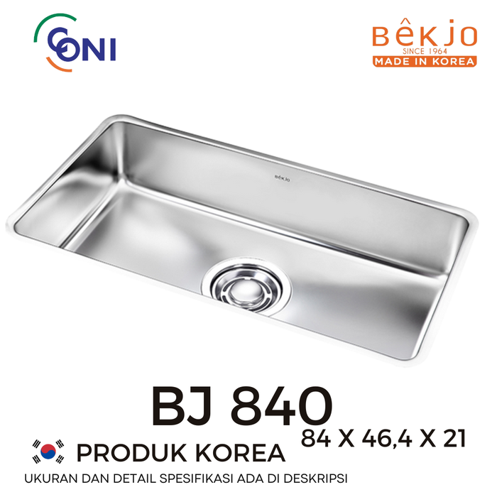 Jual Bekjo Coni Undermount BJ 840 Premium Korea Stainless 304 Kitchen ...