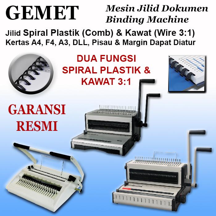 Mesin Jilid / Binding GEMET, Spiral Kawat dan Plastik (Dua Fungsi ...