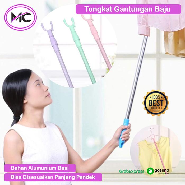 Jual Tongkat Jemuran Baju Tongkat Gantungan Pengait Baju Pakaian Toko ...