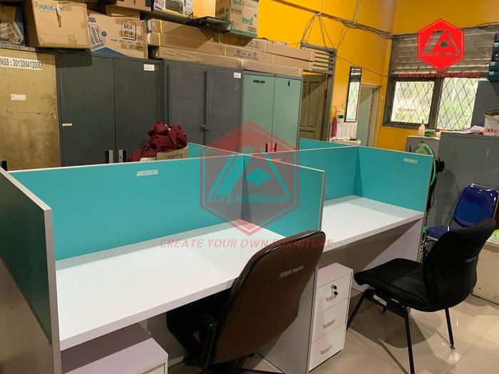 Jual Meja Kantor Kerja Kubikal Cubical 4 orang staff 120*60 cm ...