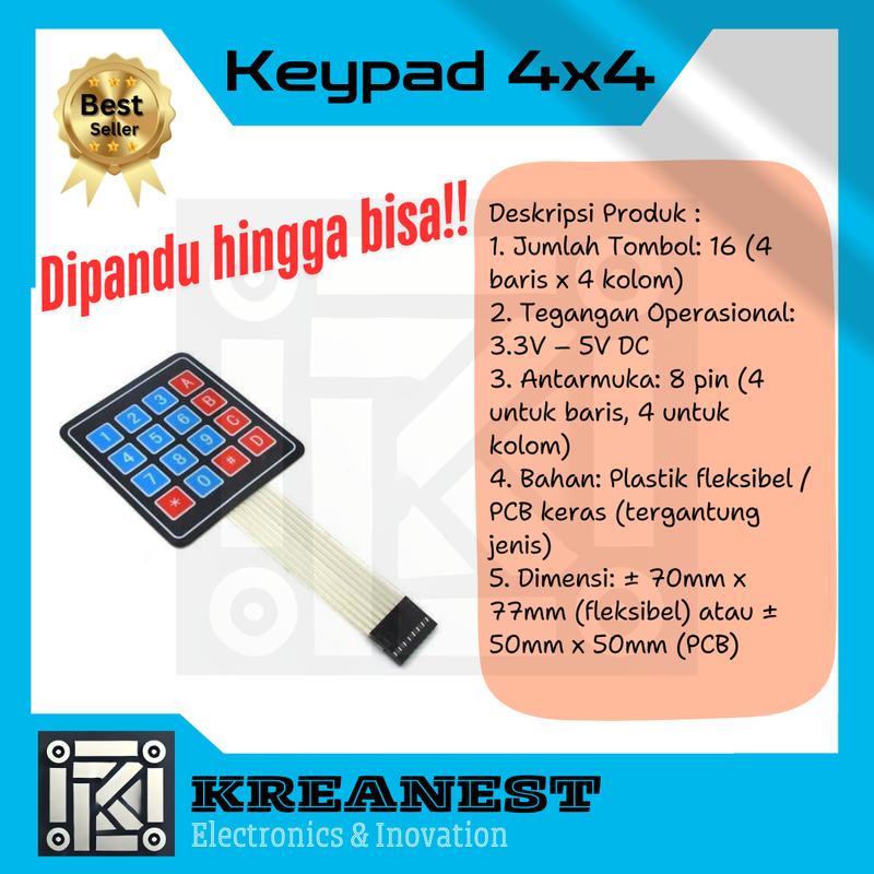 Keypad 4x4 – Modul Input 16 Tombol untuk Arduino & Mikrokontroler ...