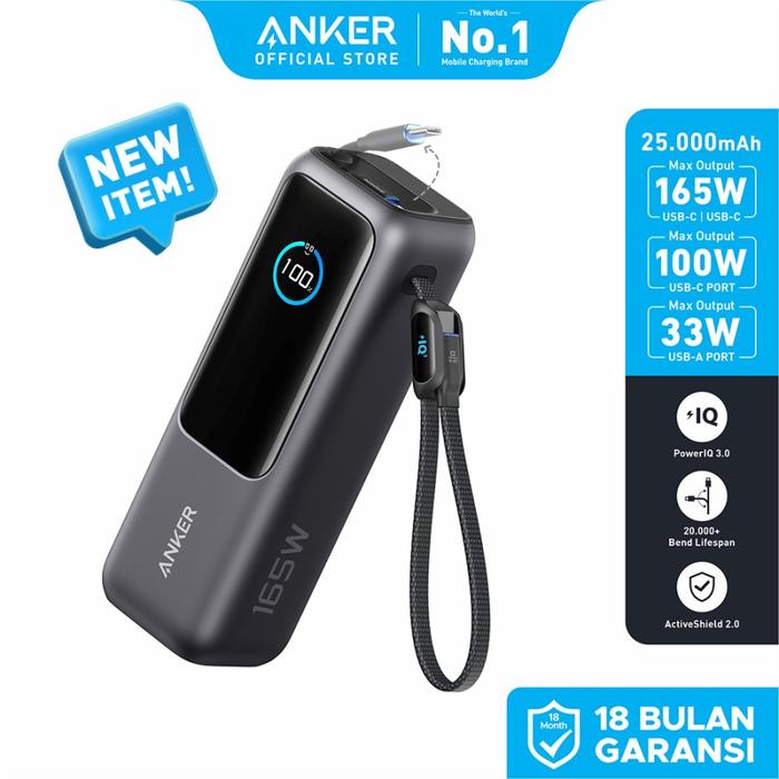 Promo Anker Laptop Power Bank Smart Digital Display Touch 25.000mAh ...