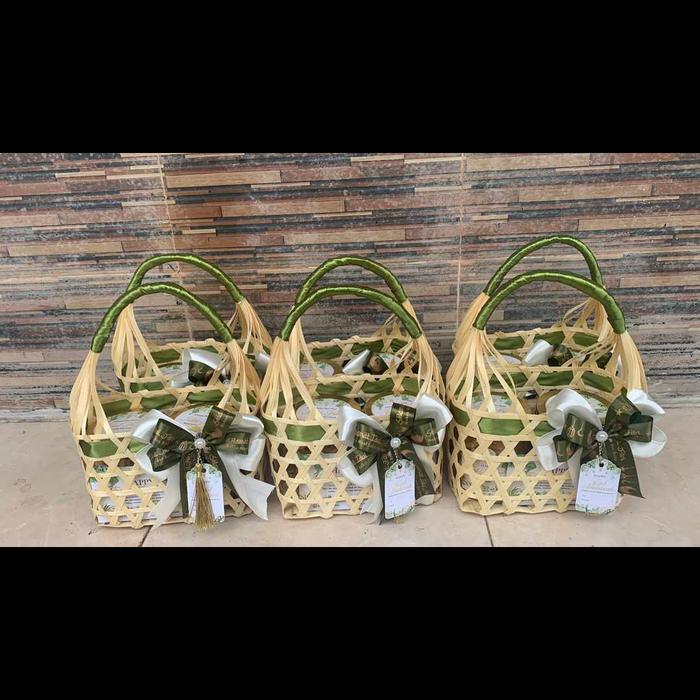 Jual tas anyaman bambu tas hampers tas keranjang hantaran souvenir ...