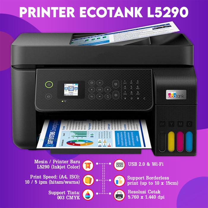 Jual PRINTER EPSON L5290 L5296 WIFI PRINT SCAN COPY FAX ADF GARANSI ...