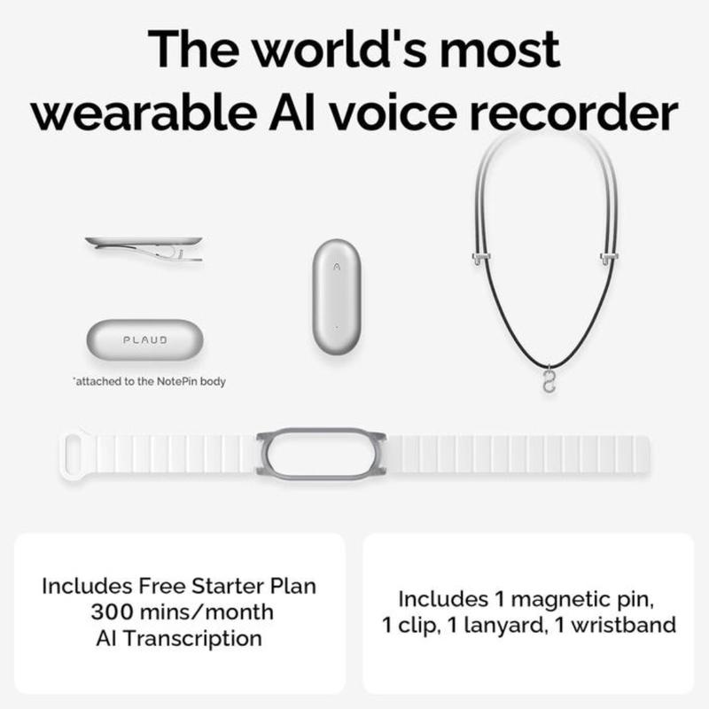 PLAUD NotePin Limited Edition Wearable AI Voice Recorder Plaud Note Pin ...