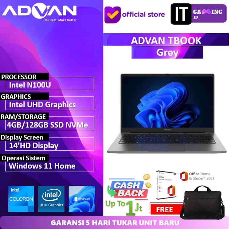 Advan Tbook N100U 8GB 128GB Windows 11 14'HD Audio Battery Layar - Shop ...