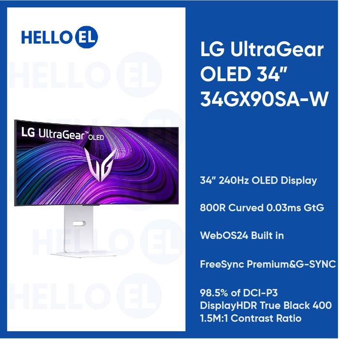 Jual LG UltraGear OLED 34 Inch 34GX90SA-W 2025 34GX90SA 240Hz OLED 800R ...
