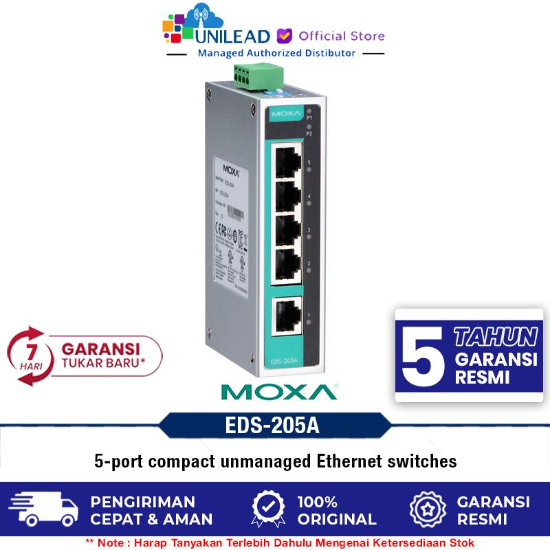Moxa EDS-205A – 5-Port Unmanaged Industrial Ethernet Switch - Shop ...