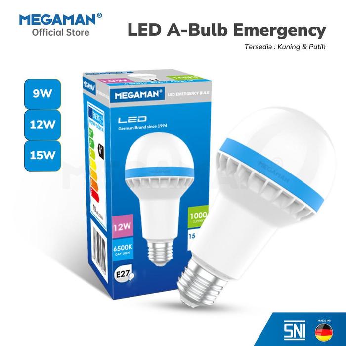Jual Lampu Emergency Bohlam LED MEGAMAN 9-15W E27 170-240V 6500K/Putih ...