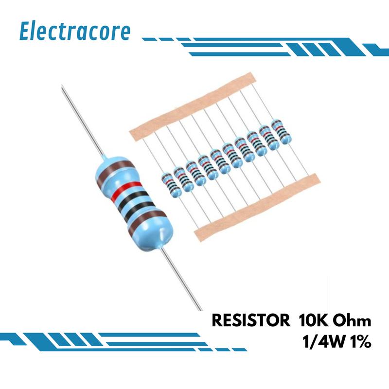 Resistor 10K Ohm 1/4 Watt 1% - Shop | Tokopedia