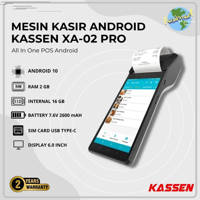 Jual Kassen XA02Pro AIO POS Android Mesin Kasir Portable NFC Printer ...