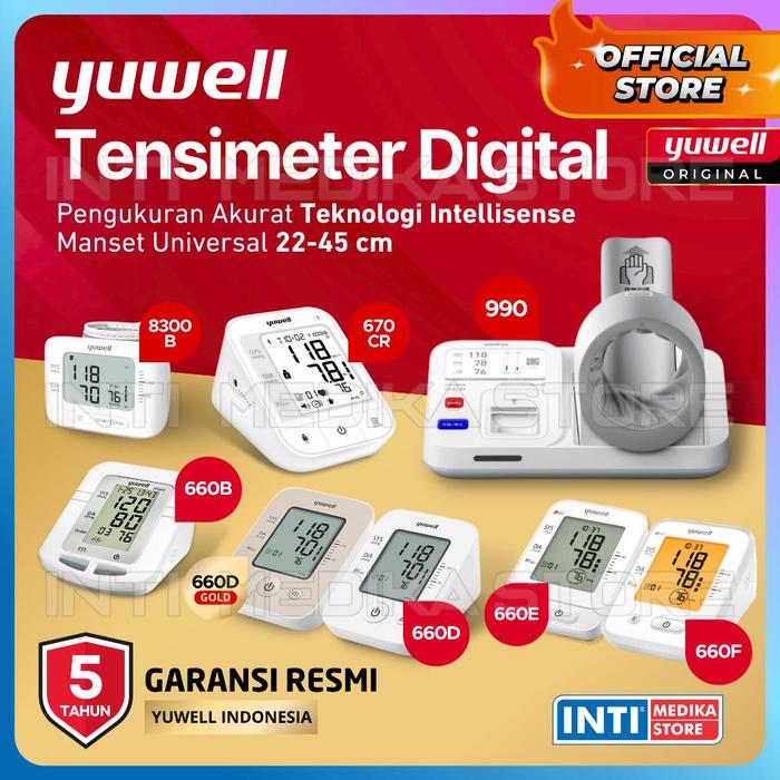 Jual YUWELL - Tensimeter Digital YE 660B 660D 660E 660F 670 CR 990 ...