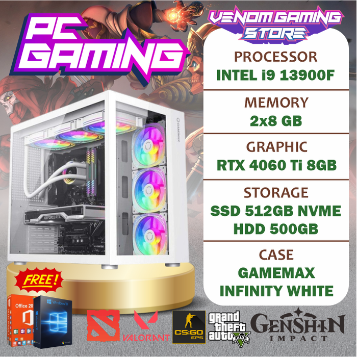 Jual PC Gaming | i9 13900F | RTX 4060 Ti 8GB | 16GB RAM | 512 GB NVMe ...