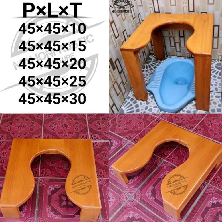 Kursi closet wc jongkok duduk portable kayu Ukuran 45×45×10-30 - Shop ...