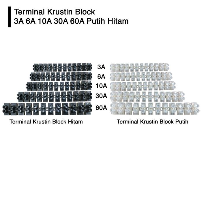 Jual Terminal Krustin Klustin Block Blok 3A 6A 10A 30A 60A Putih Hitam ...