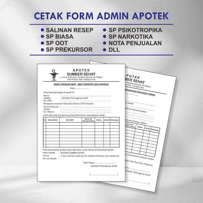 Jual Cetak surat pesanan apotek, sp regular - SP Biasa, 3 Ply, logo ...