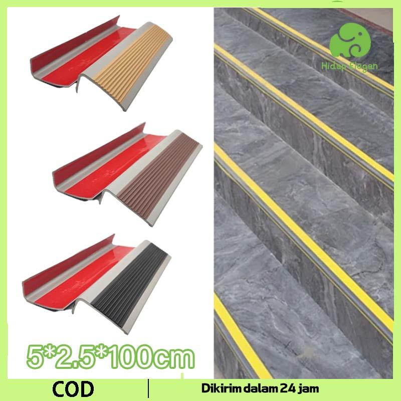 1m PVC Lis Anti Slip Tangga Pijakan Tangga Stiker Anak Tangga Tangga ...