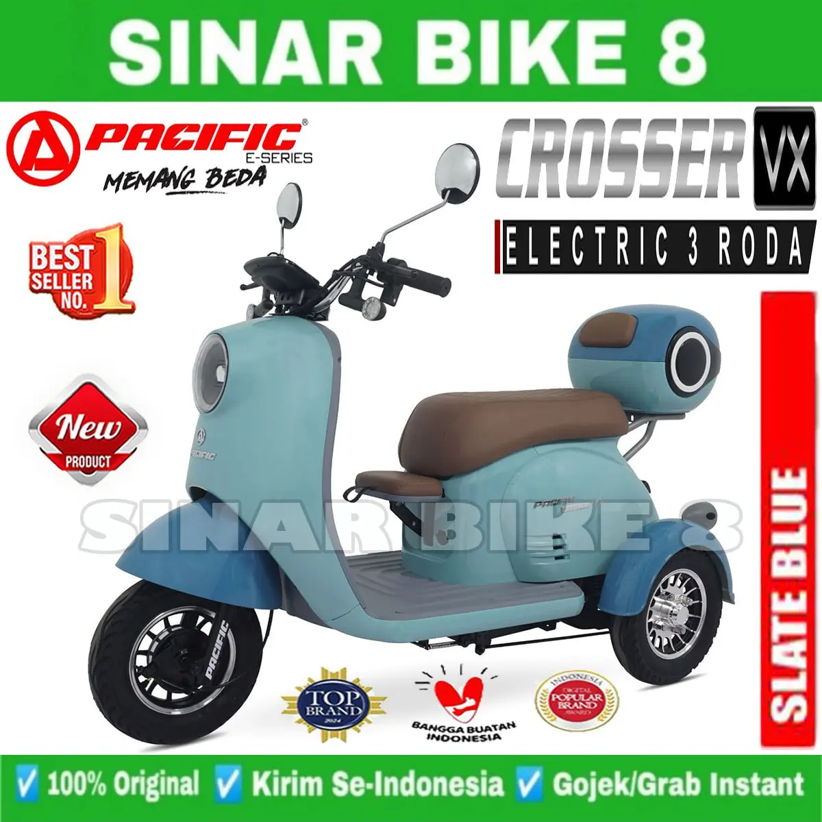 Sepeda Motor Listrik PACIFIC CROSSER VX Electric E Bike Roda Tiga ...