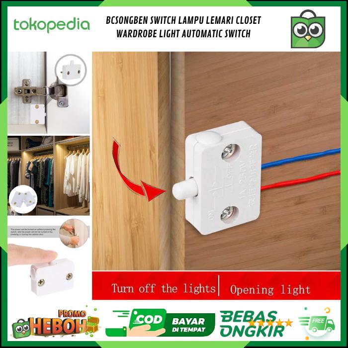Bcsongben Switch Lampu Lemari Closet Wardrobe Light Automatic Switch ...