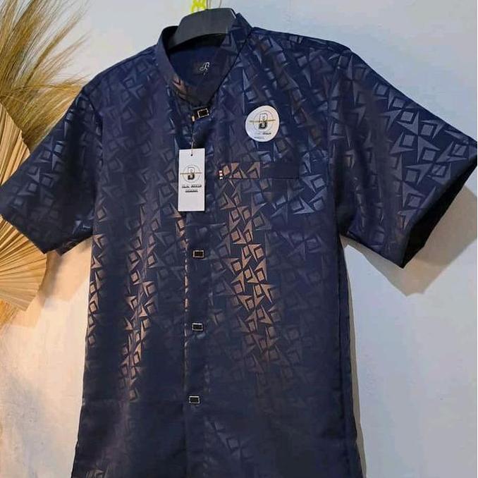 Jual Baju Koko Sultan Tangan Pendek Pria Dewasa Elegan Muslim Embos ...