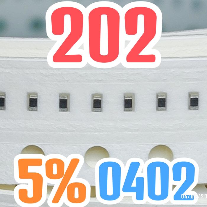 Jual 10pcs Chip resistor smd 202 2K0 5% size 0402 1005 2Kohm 2K ohm 2 ...