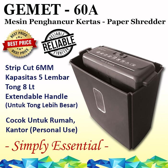Mesin Penghancur Kertas Paper Shredder GEMET 60A - Shop | Tokopedia