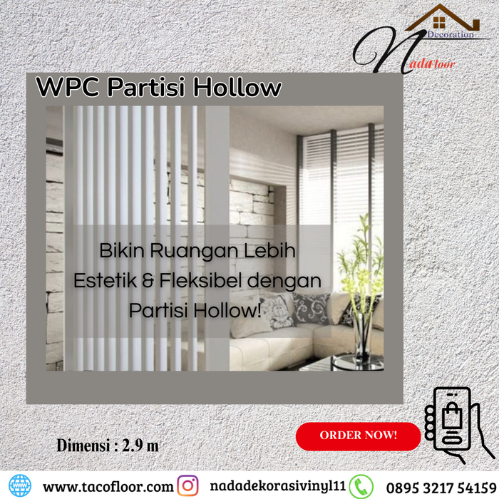 Jual hollow pvc partisi kisi kisi /wallpanel wpc motto kisi kisi / kisi ...